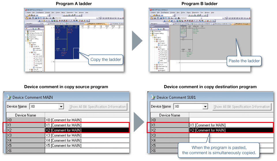 Comment Improving design and debug efficiency | GX Works2 | Programmable Controllers MELSEC ...