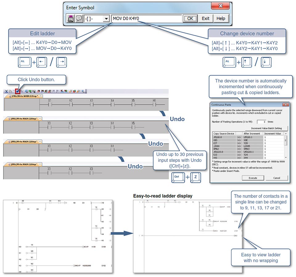 Ladder input Improving design and debug efficiency | GX Works2 | Programmable Controllers MELSEC ...