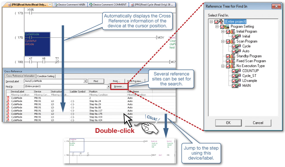 Ladder input Improving design and debug efficiency | GX Works2 ...