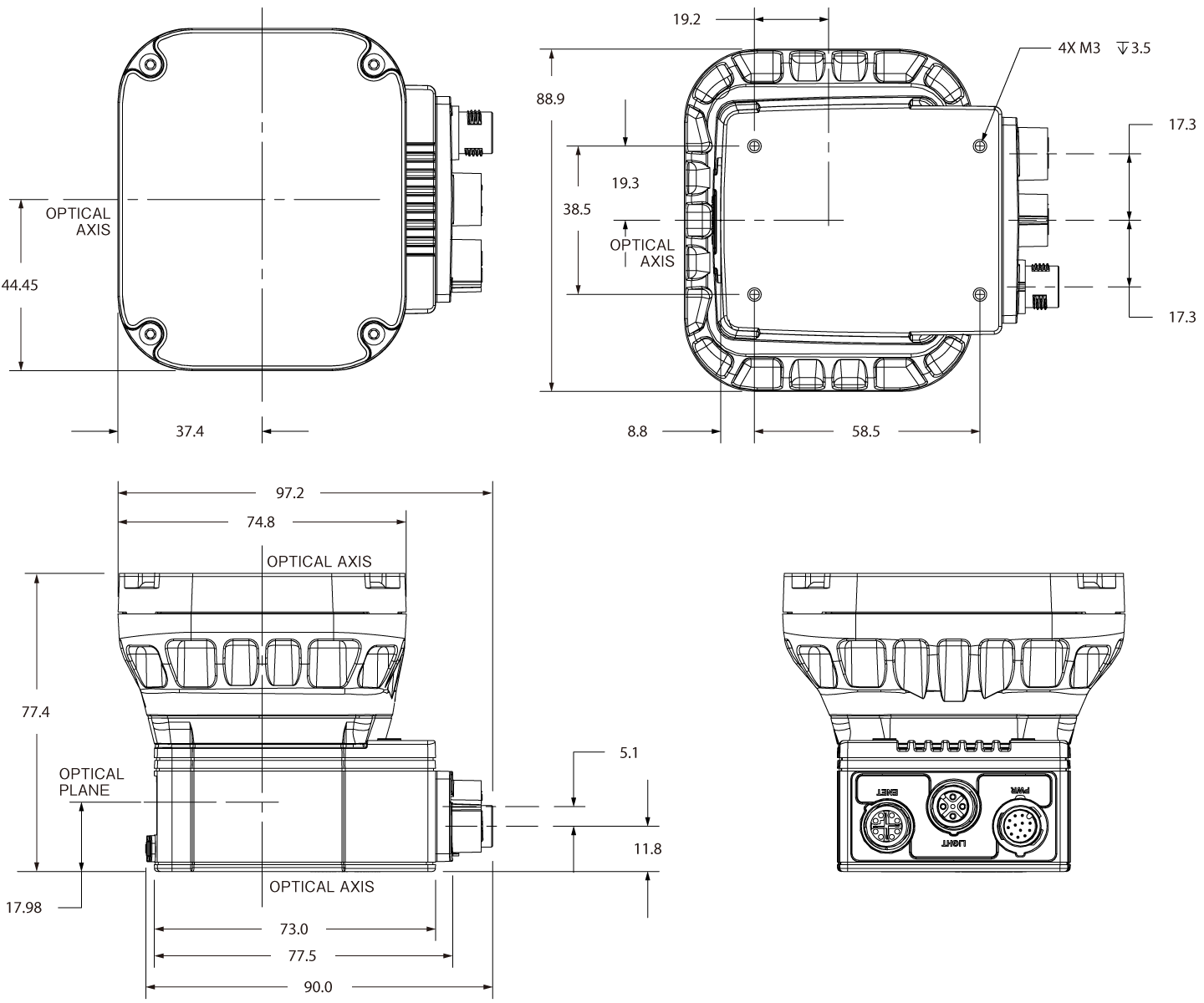 External dimensions | MELSENSOR Vision Sensor | Products | MITSUBISHI ...