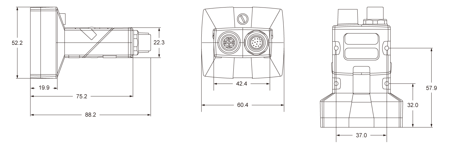 External dimensions | MELSENSOR Vision Sensor | Products | MITSUBISHI ...